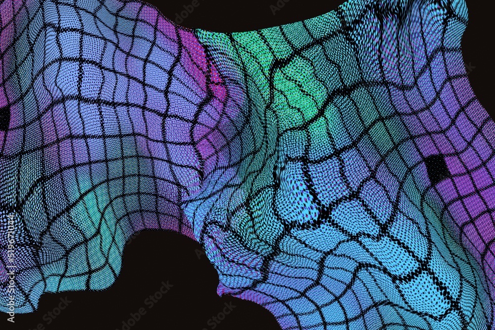 abstract 3D Matrix Space movement Grid in motion, futuristic concept ...