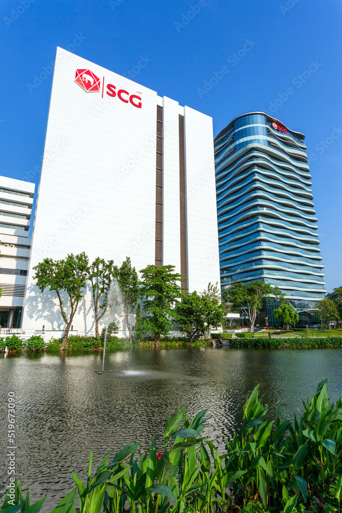 Bangkok, Thailand - February 19, 2018: Head office of The Siam Cement ...