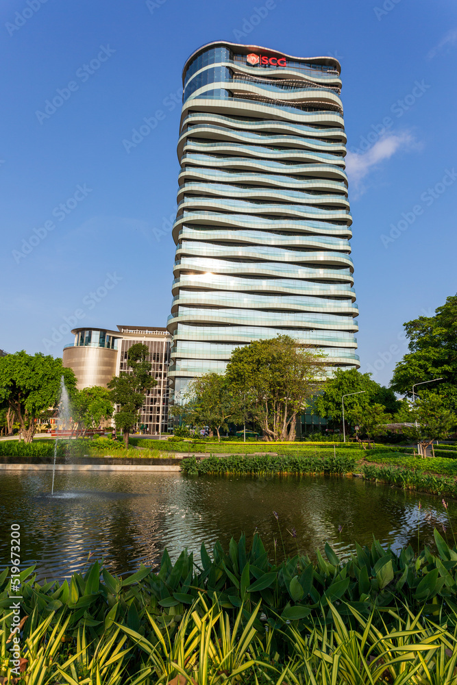 Bangkok, Thailand - February 19, 2018: Head office of The Siam Cement ...