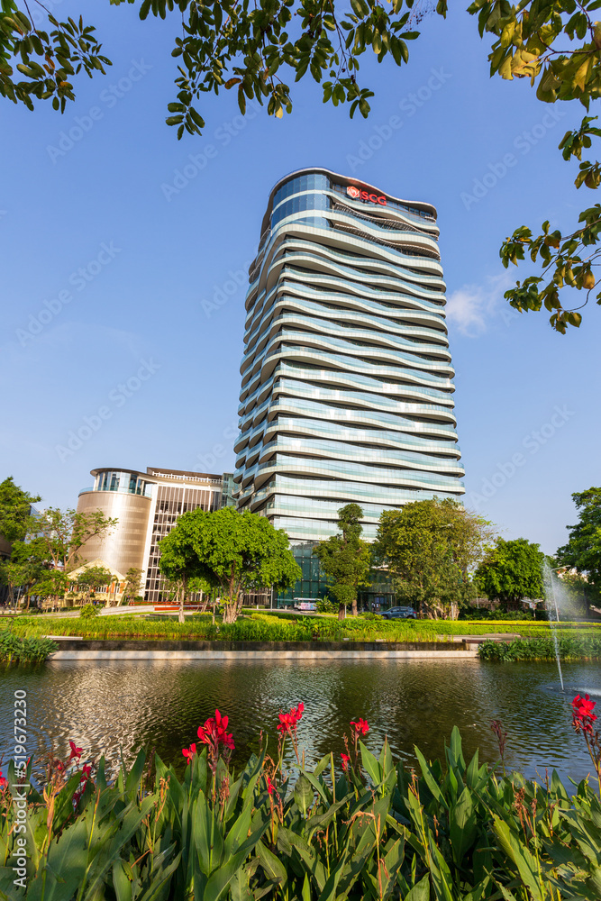 Bangkok, Thailand - February 19, 2018: Head office of The Siam Cement ...