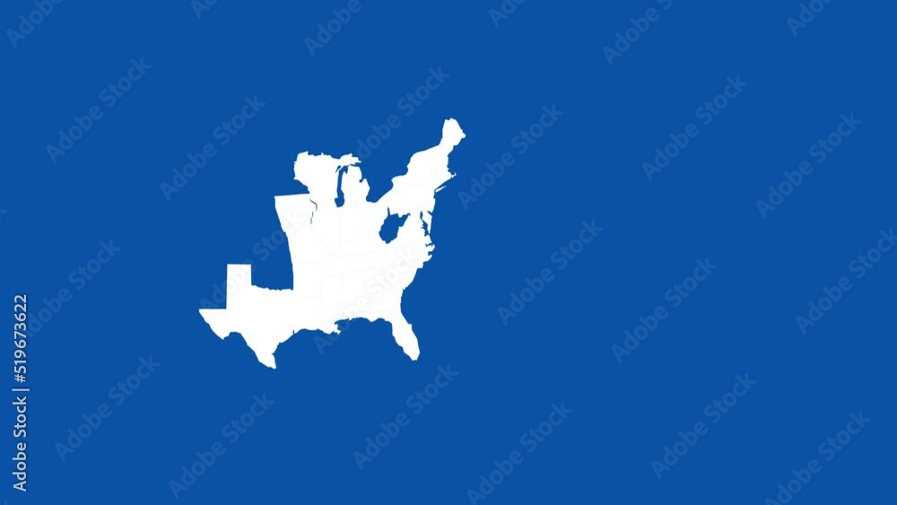 United States Map Animation by order of statehood. Motion Graphic ...