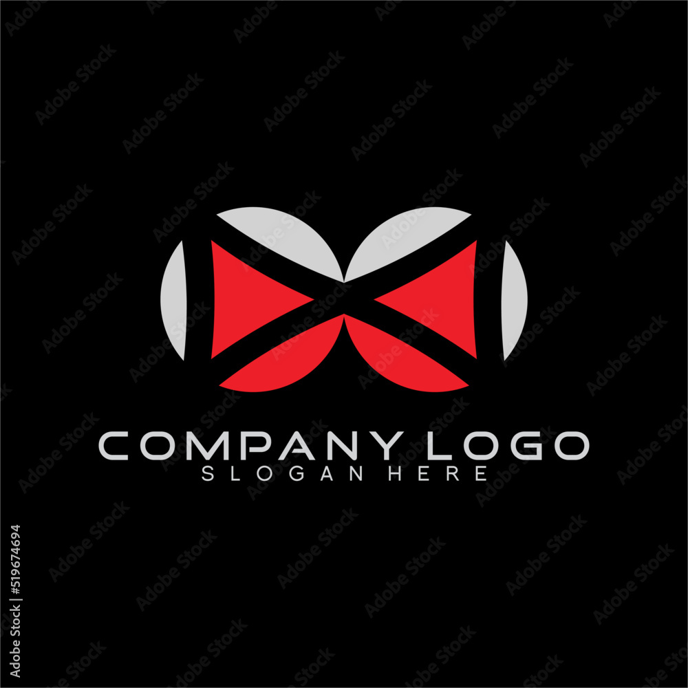 Abstract play logo vector with two circles and two play symbols Stock ...