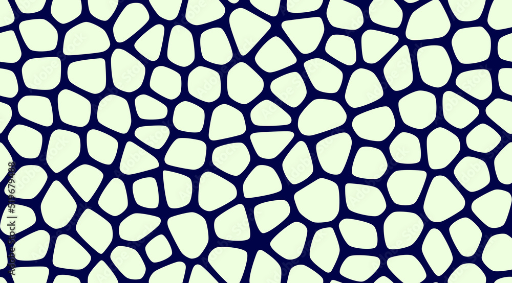 Seamless voronoi pattern. Vector grid background with rounded cells ...