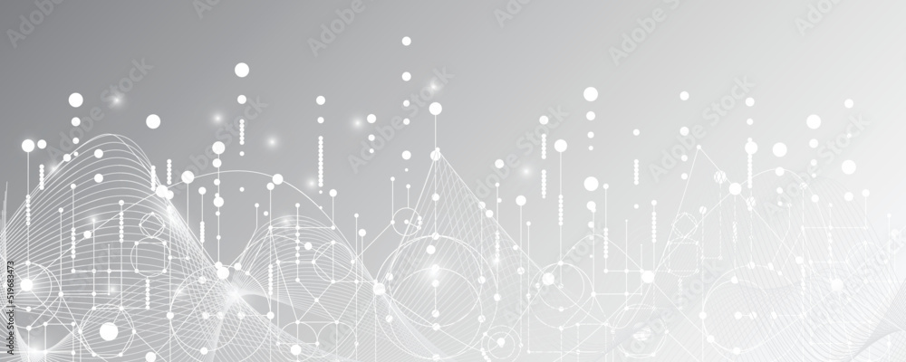 Grey white Abstract technology background, Hi tech digital connect ...