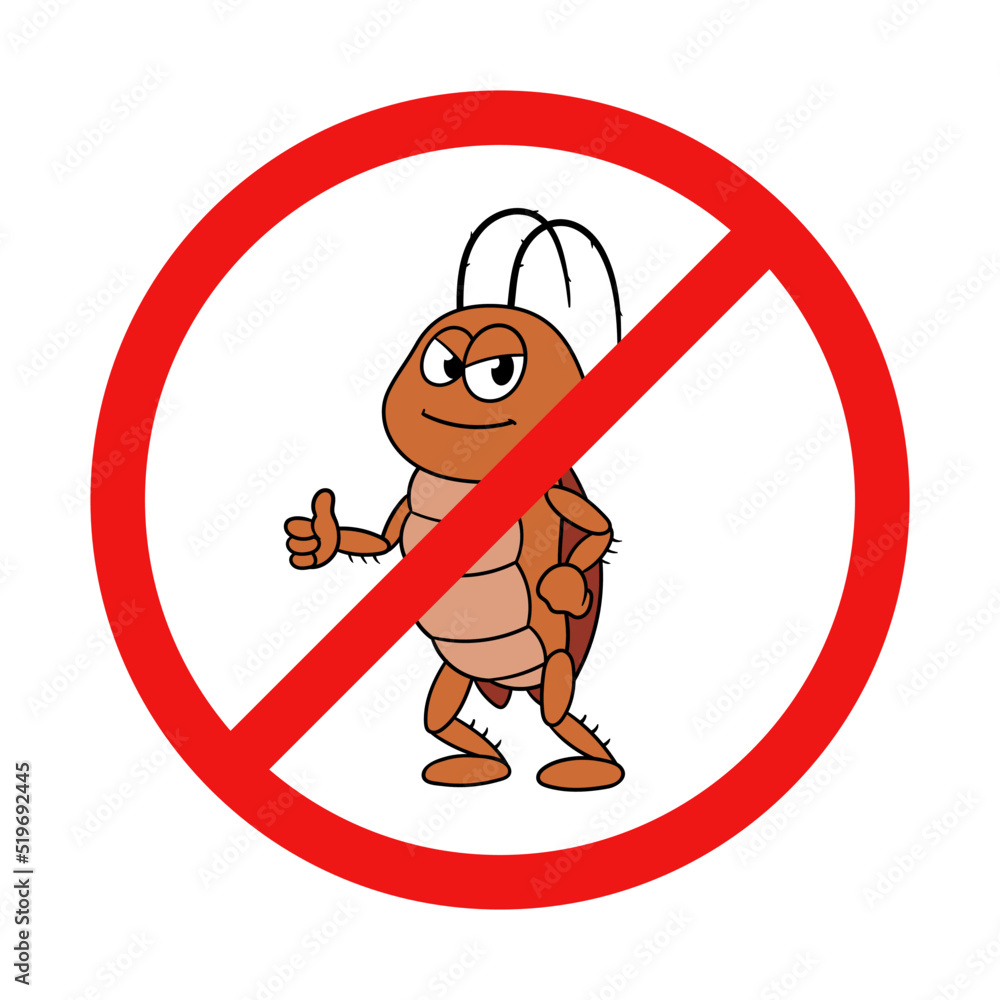 Vector No Cockroach Sign on White Background Stock Vector | Adobe Stock