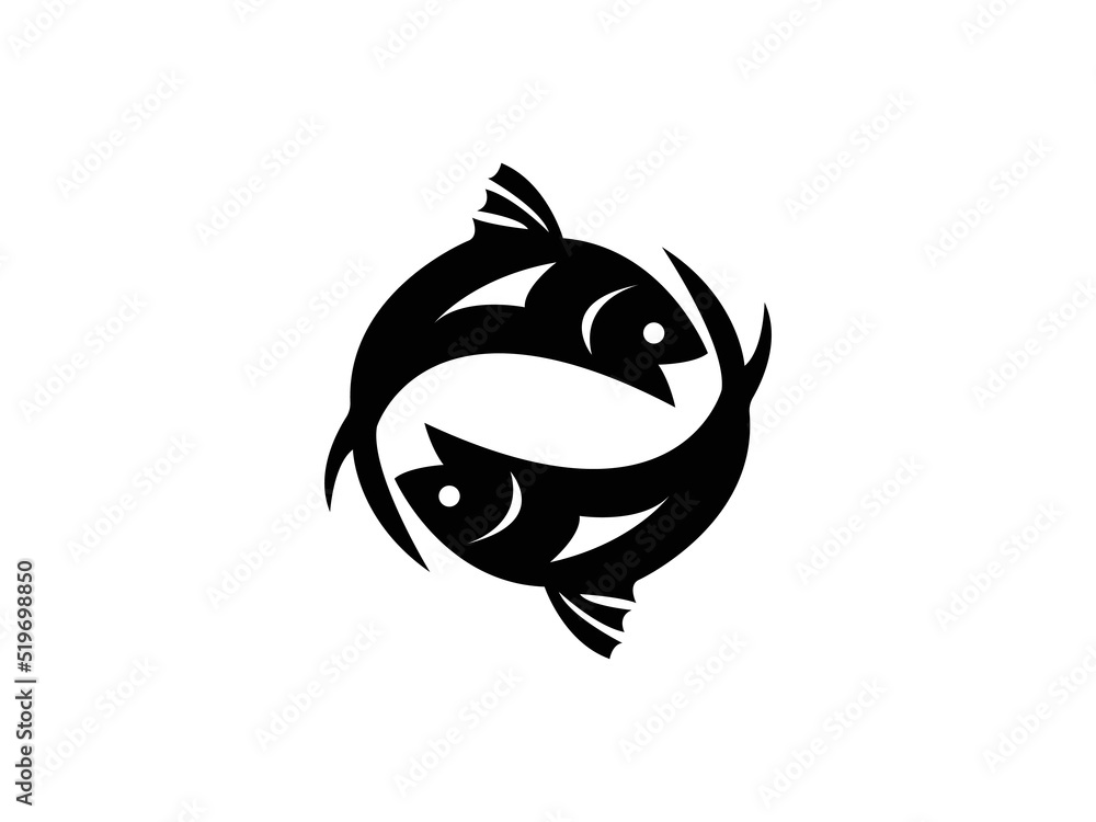 Fish Icon Vector illustration. Pisces zodiac sign horoscope symbol ...