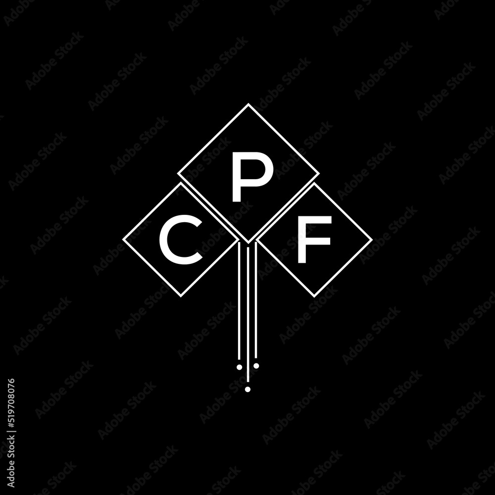 CPF letter logo design with white background in illustrator, CPF vector logo modern alphabet ...
