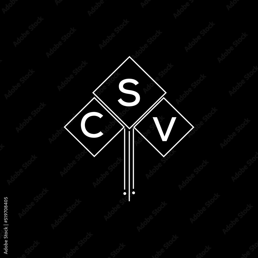 CSV letter logo design with white background in illustrator, CSV vector ...