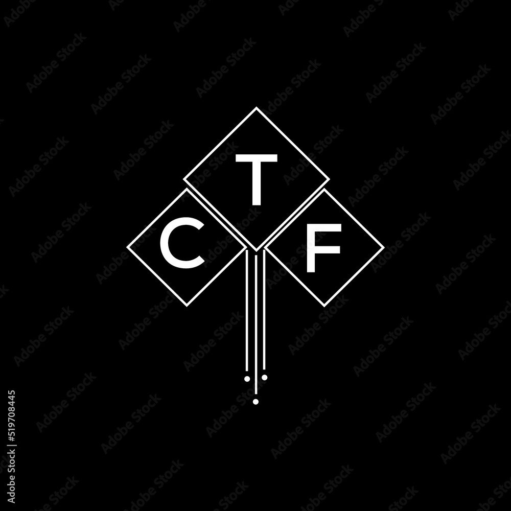 Ctf Letter Logo Design With White Background In Illustrator Ctf Vector