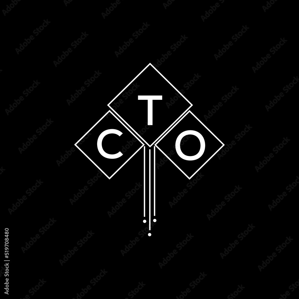 CTO letter logo design with white background in illustrator, CTO vector ...