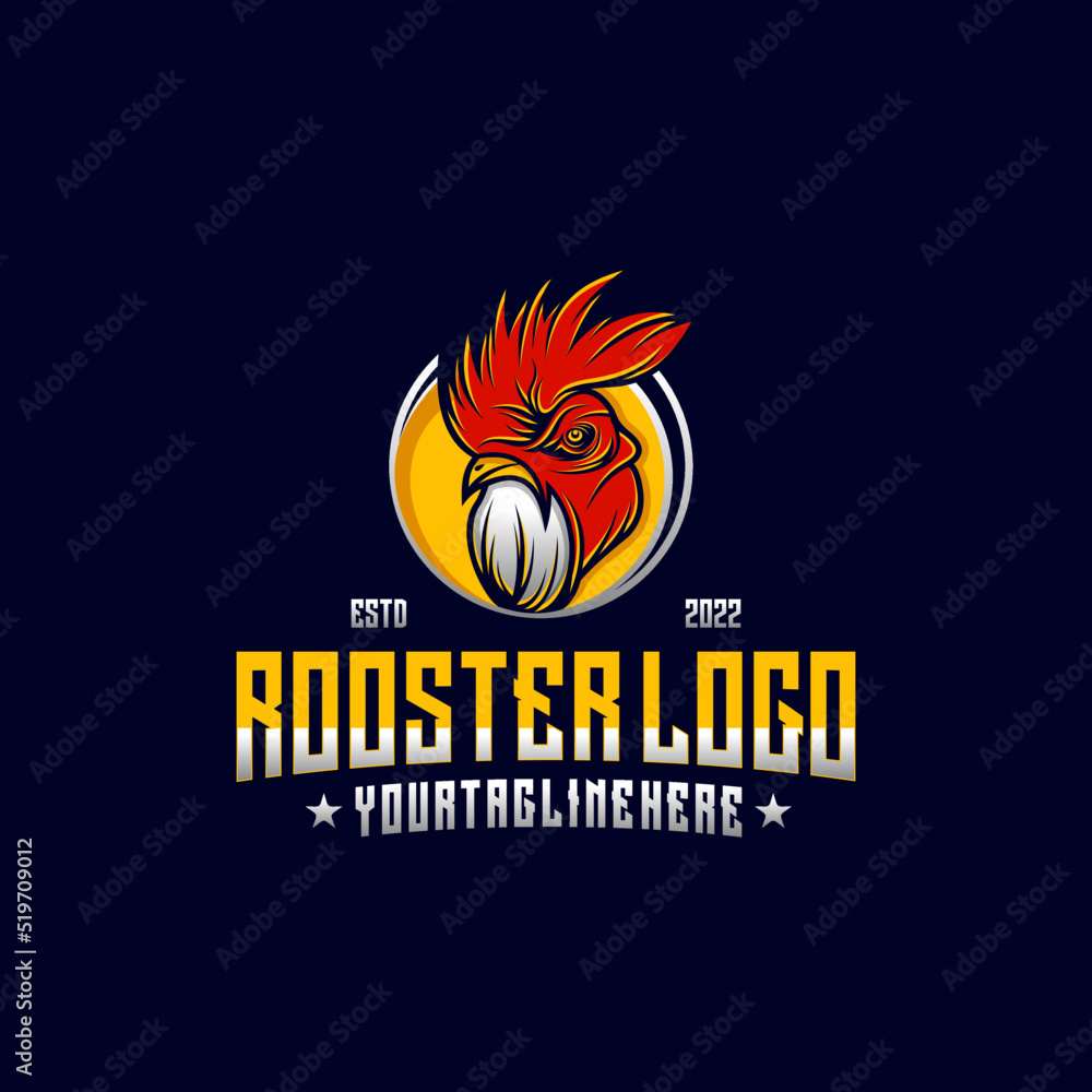 Rooster Logo Designs Template, Chicken Head Logo Designs Stock Vector ...