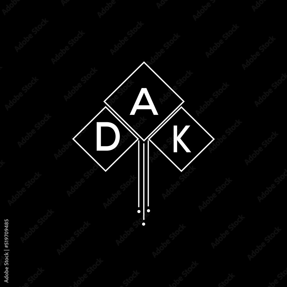 DAK letter logo design with white background in illustrator, DAK vector ...