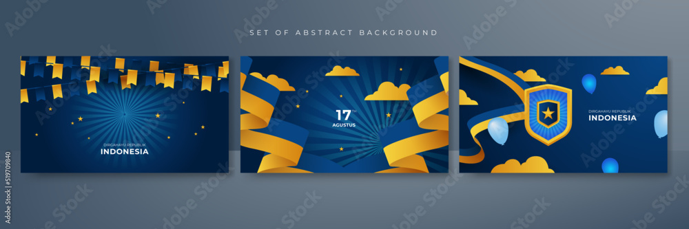 Happy Indonesia Independence day with blue yellow theme and Pancasila ...