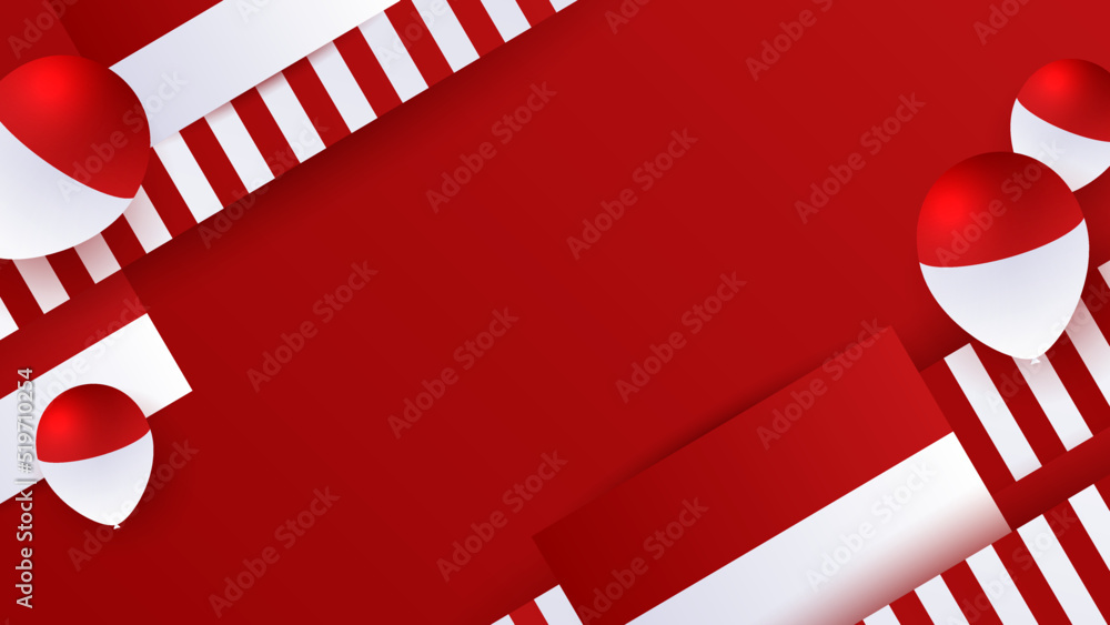 Happy Indonesia Independence day with red white flag and Pancasila ...