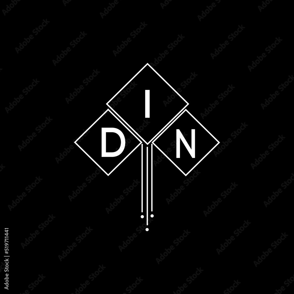 DIN letter logo design with white background in illustrator, DIN vector ...
