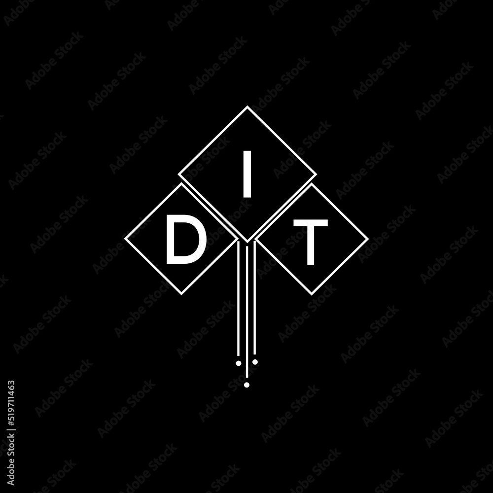 DIT letter logo design with white background in illustrator, DIT vector ...