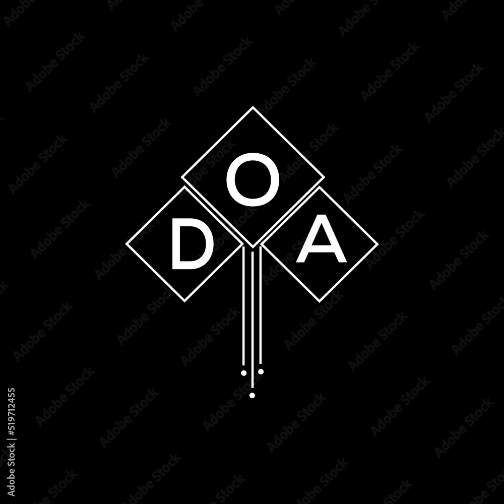 DOA letter logo design with white background in illustrator, DOA vector ...