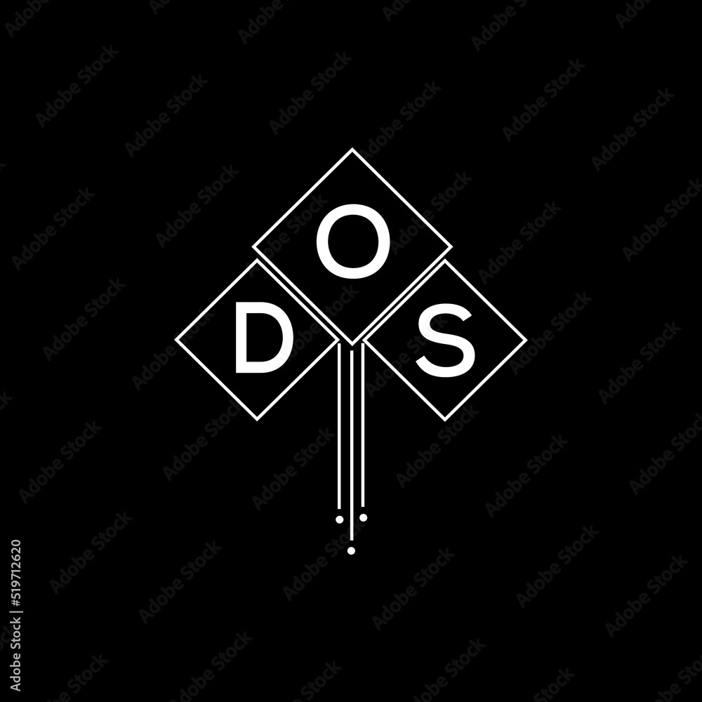 DOS letter logo design with white background in illustrator, DOS vector ...