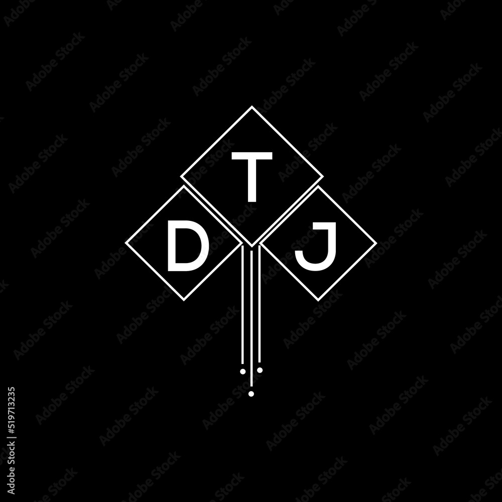 DTJ letter logo design with white background in illustrator, DTJ vector ...