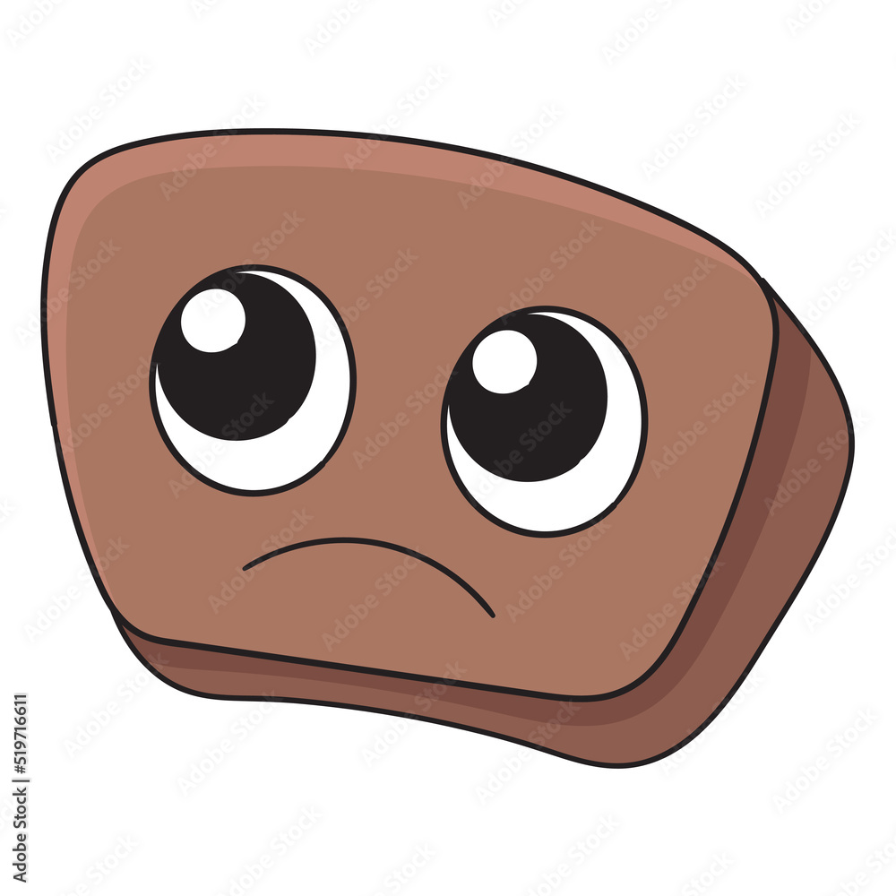 cartoon square face is sad daydreaming Stock Vector | Adobe Stock