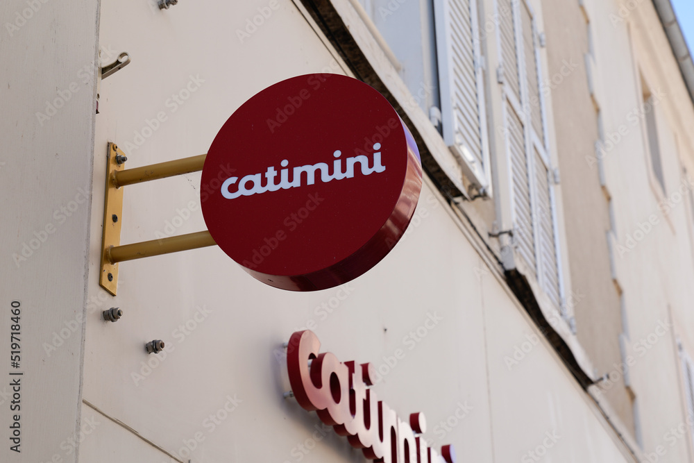 catimini brand text and sign logo shop facade boutique kids children ...