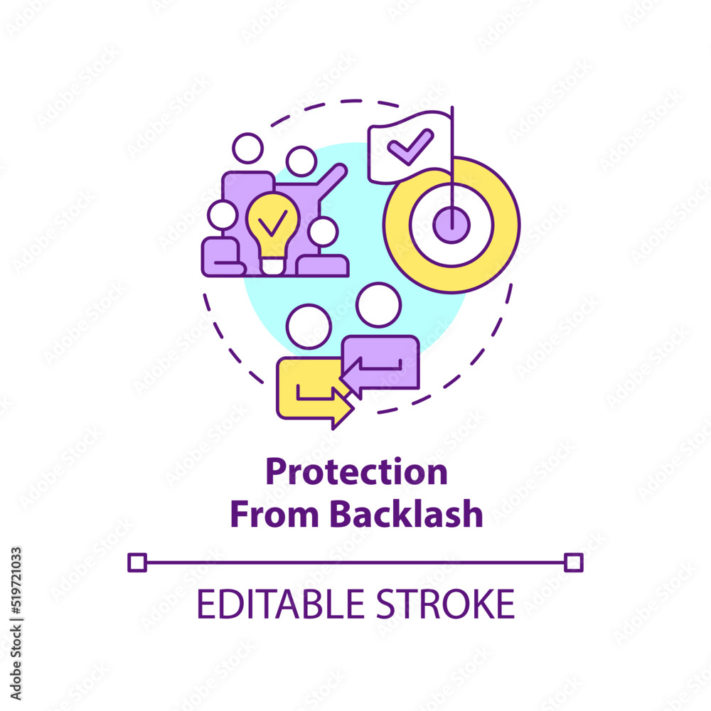 Protection from backlash concept icon. Relationship. Advantage of ...