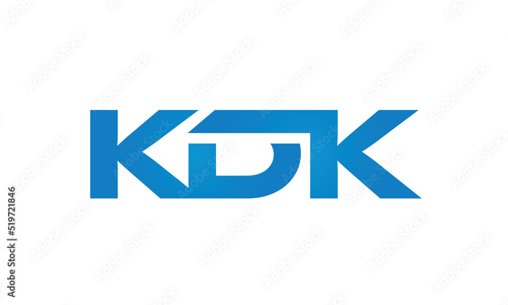 Connected KDK Letters logo Design Linked Chain logo Concept Stock ...
