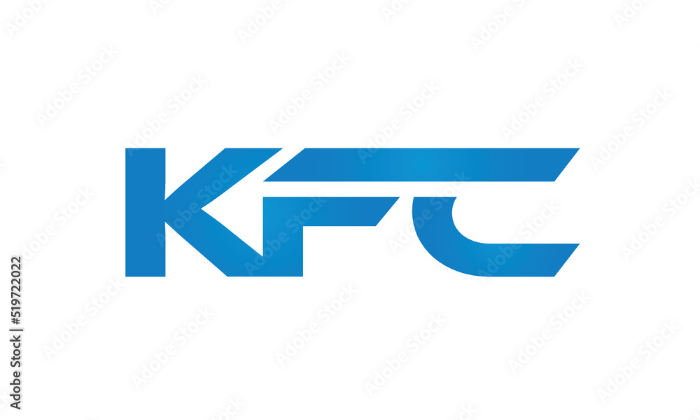 Connected KFC Letters logo Design Linked Chain logo Concept Stock ...