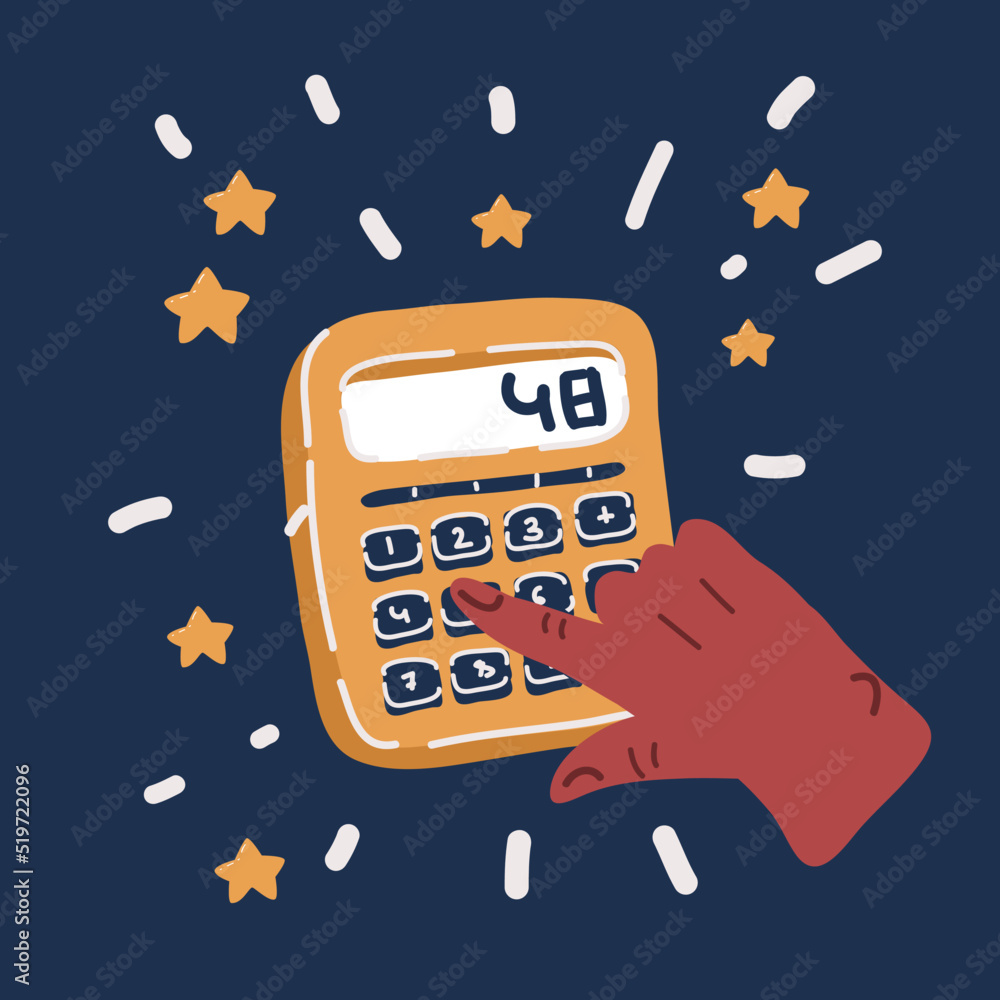 Cartoon vector illustration of Accountant with calculator checks money ...
