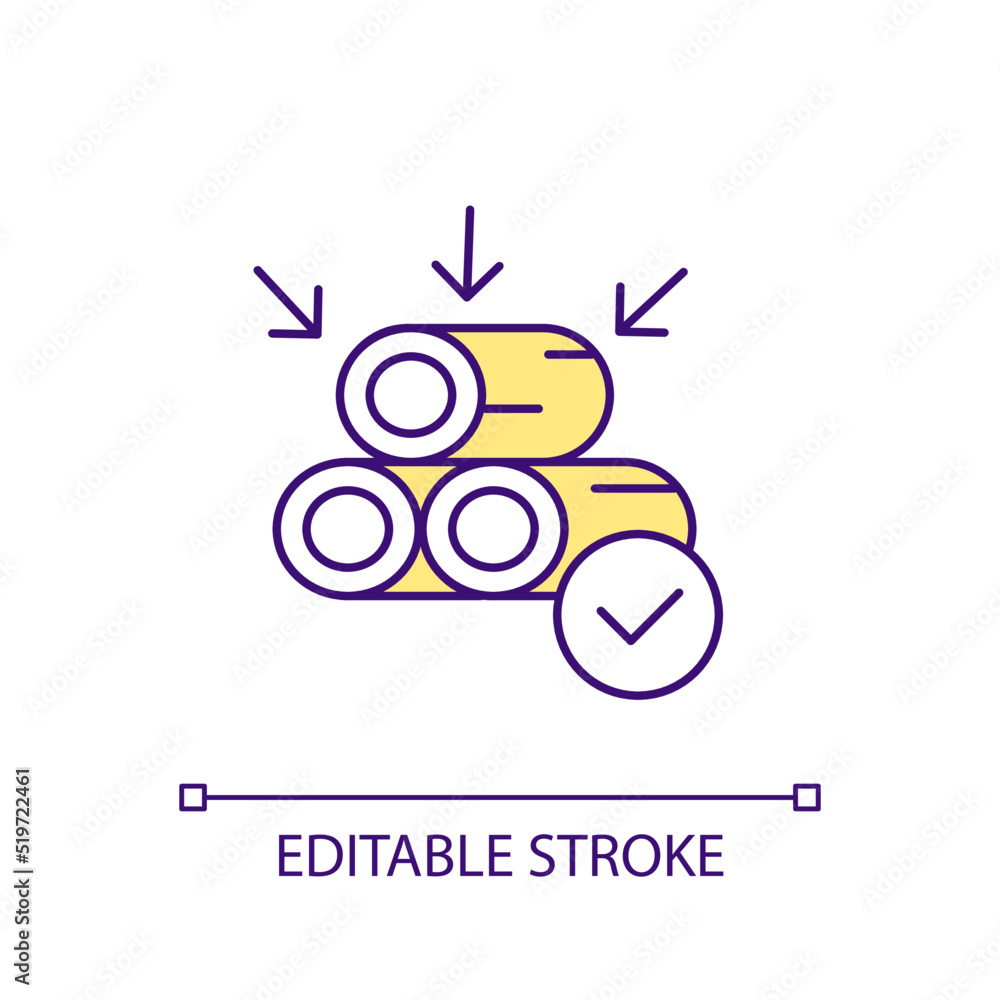 Logs absorbing elements from air RGB color icon. Embedded carbon. Toxic ...