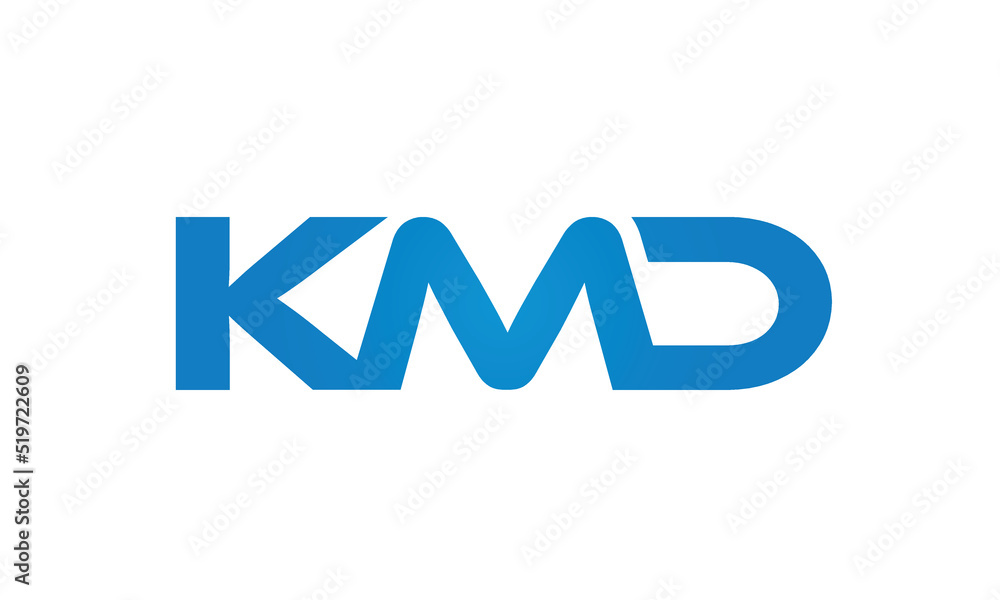 Connected KMD Letters logo Design Linked Chain logo Concept Stock ...