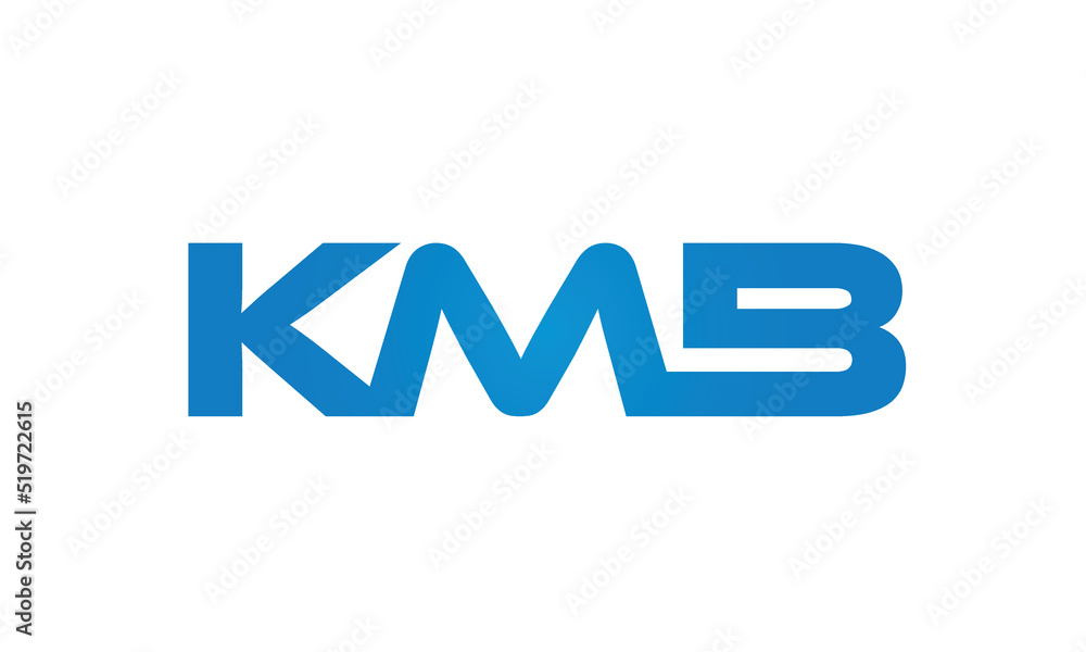 Connected KMB Letters logo Design Linked Chain logo Concept Stock ...