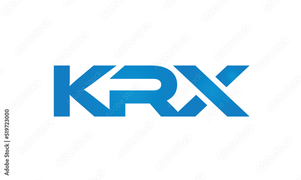 Connected KRX Letters logo Design Linked Chain logo Concept Stock ...