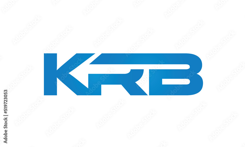 Connected KRB Letters logo Design Linked Chain logo Concept Stock ...