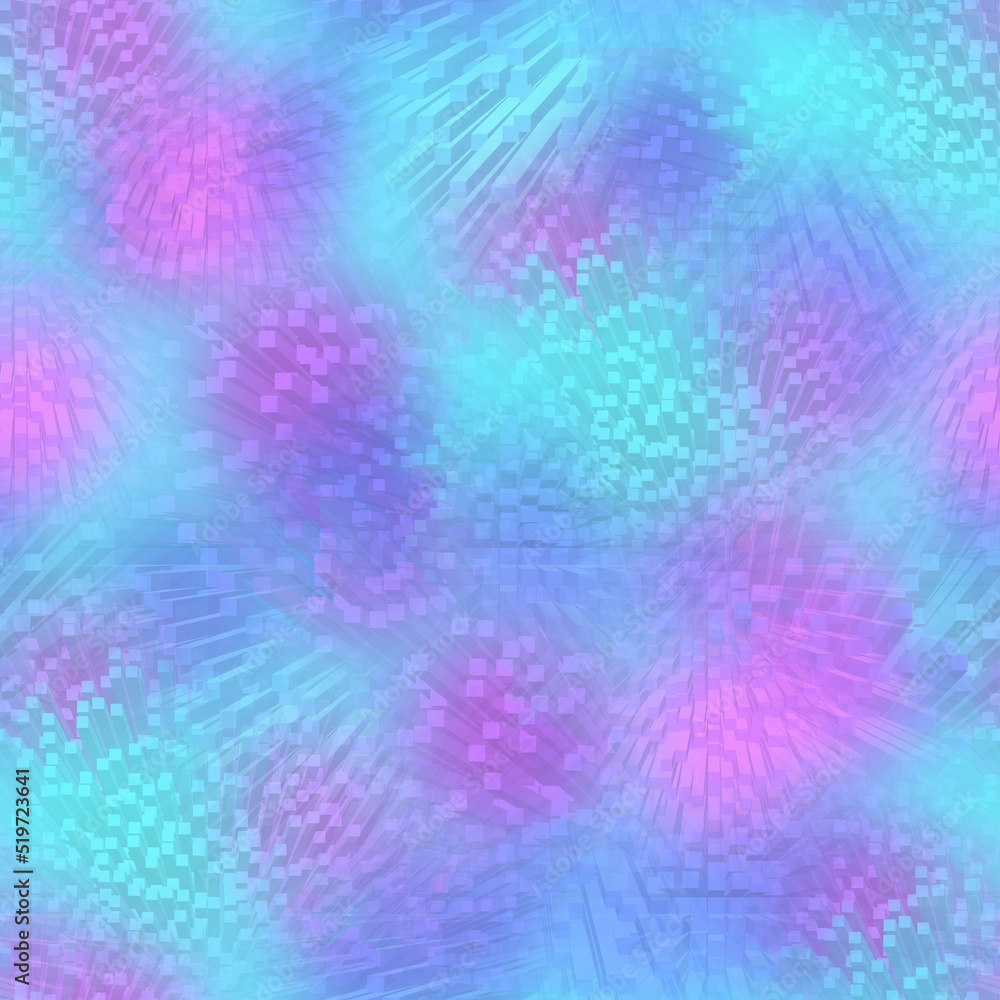 Holographic seamless pattern. Dead pixel effect. Cyberpunk unicorn ...