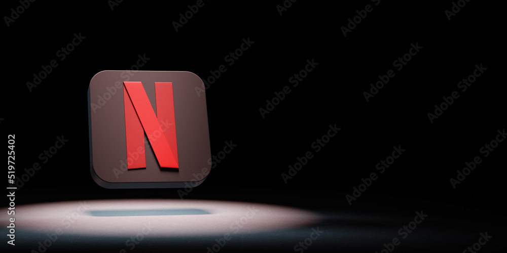 Netflix Logo Spotlighted on Black Background Stock Illustration | Adobe ...