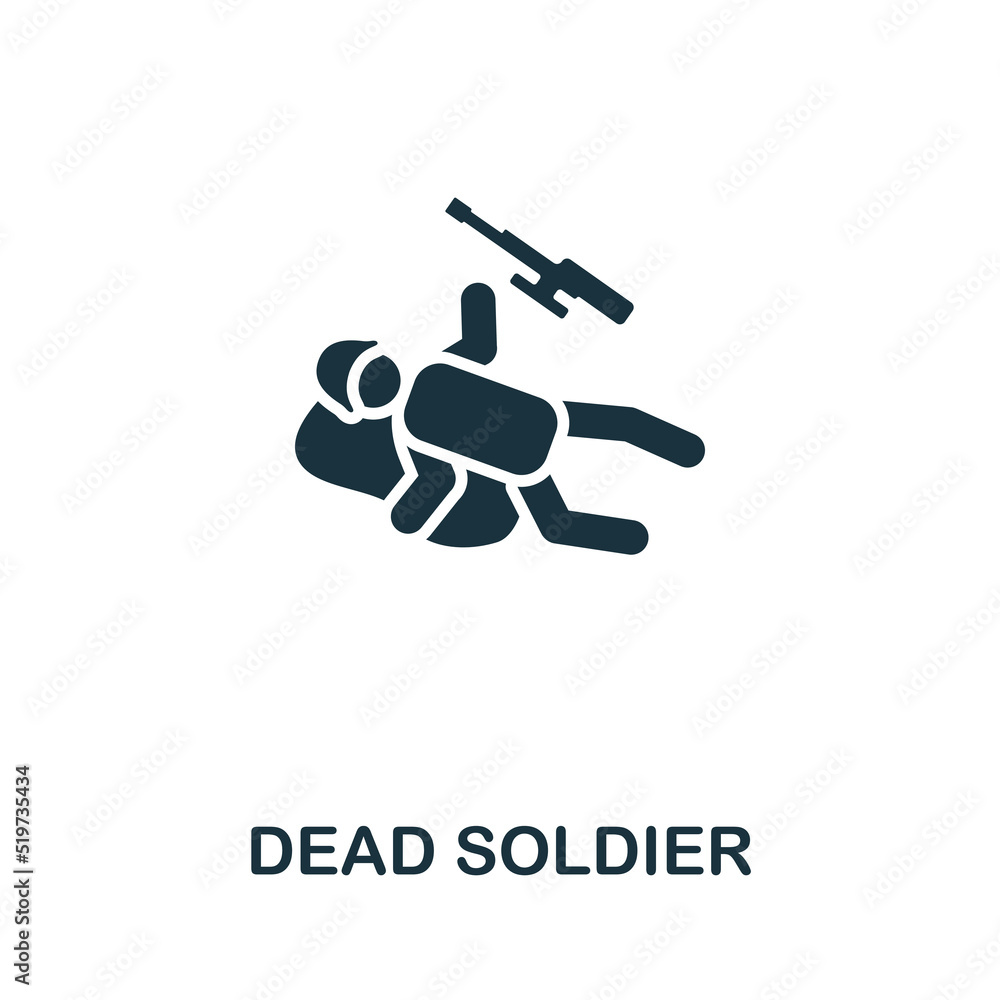Dead Soldier icon. Monochrome simple line War icon for templates, web ...