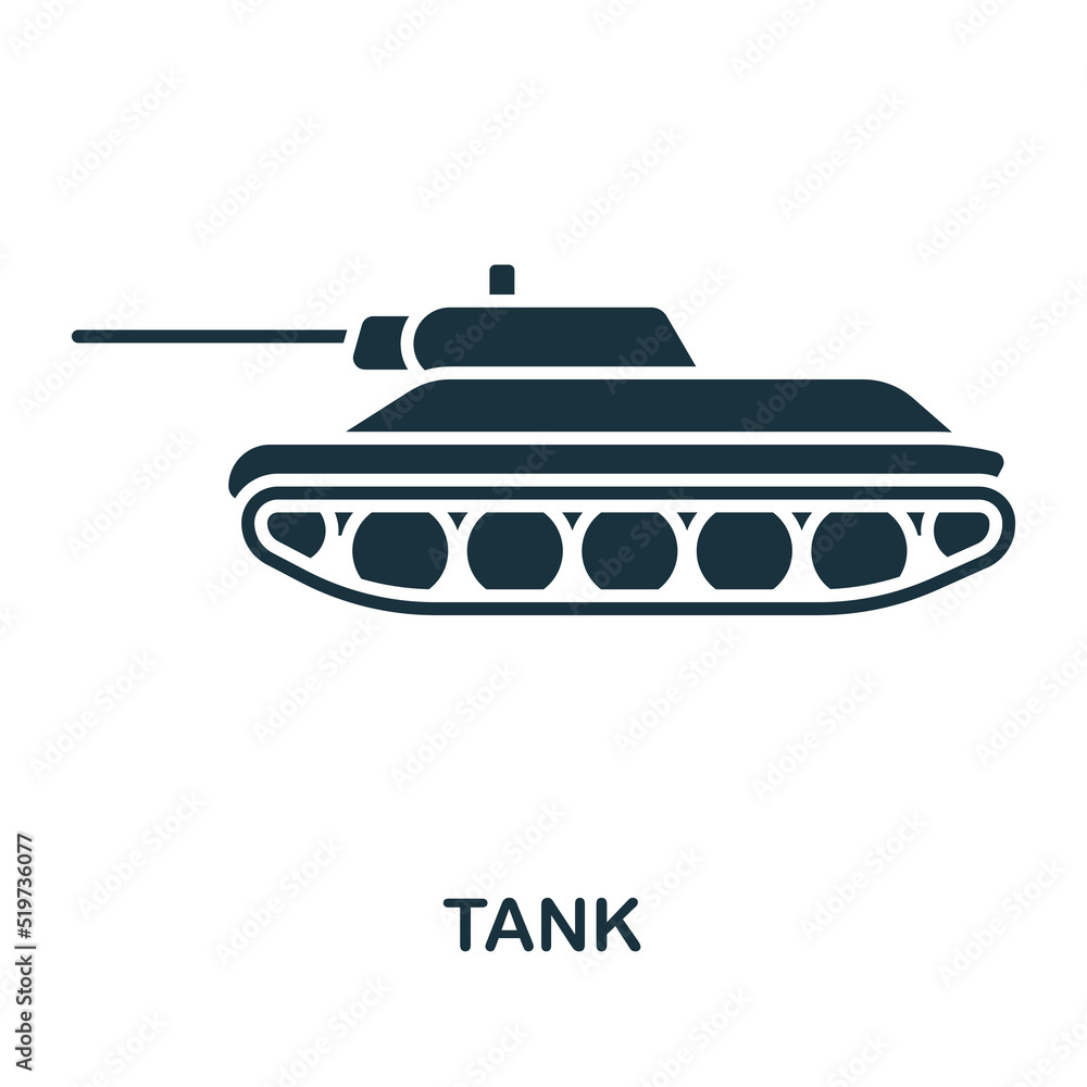Tank icon. Monochrome simple line Weapon icon for templates, web design ...