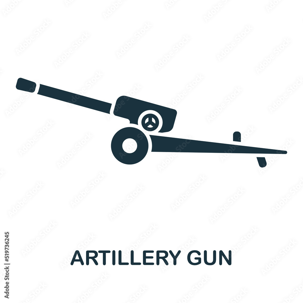 Artillery Gun icon. Monochrome simple line Weapon icon for templates ...