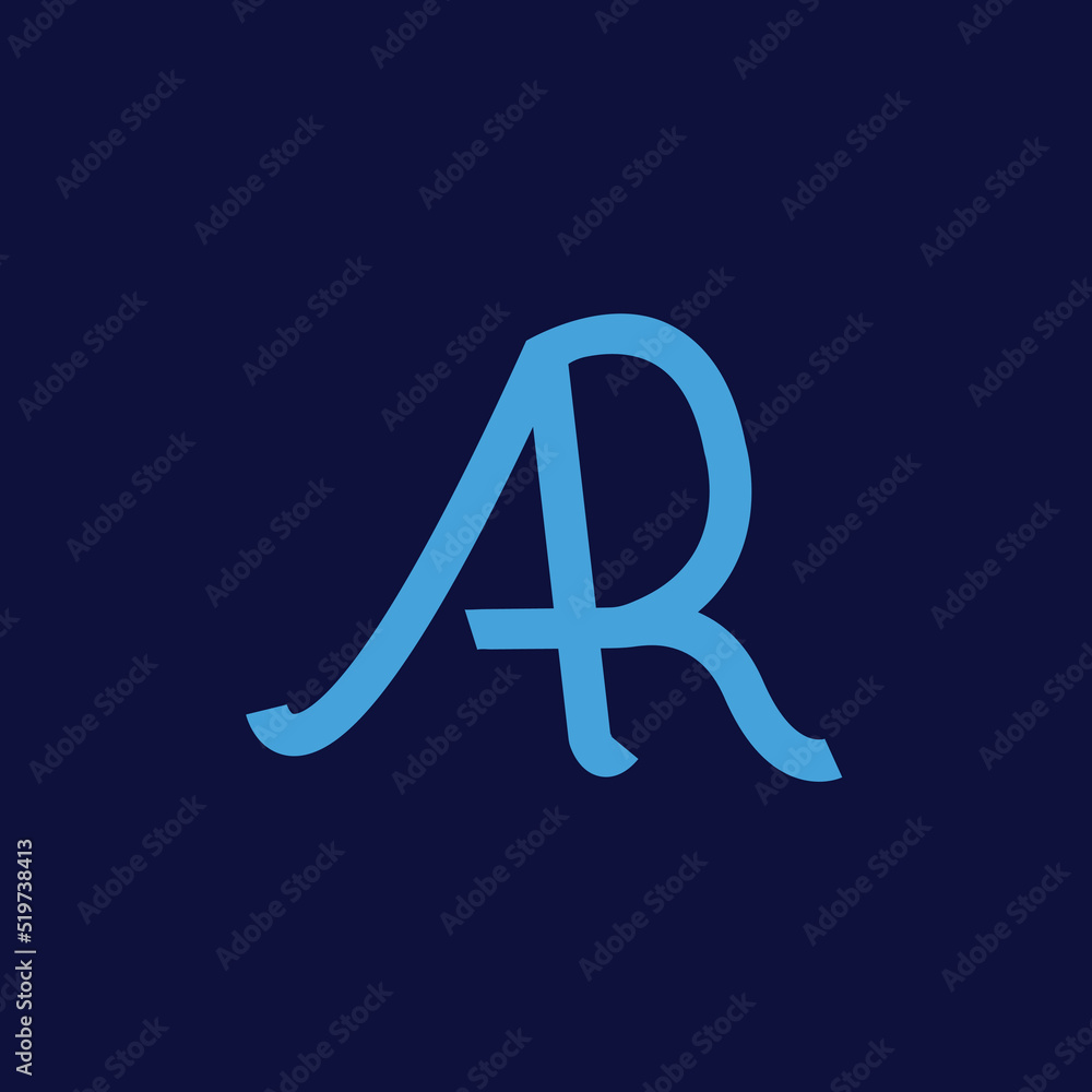 AR letter Monogram Modern Minimal Logo Design Vector template AR ...