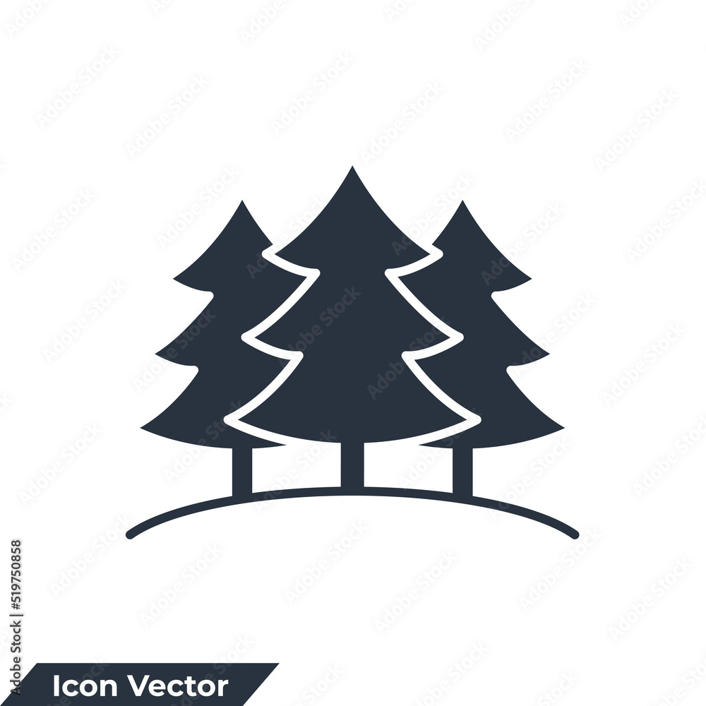 forest icon logo vector illustration. tree symbol template for graphic ...