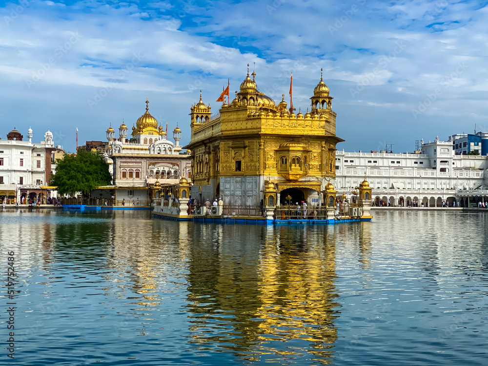 Punjab Tourism Golden Temple Shri Darbar Sahib Amritsar Punjab India with detailed defined ...