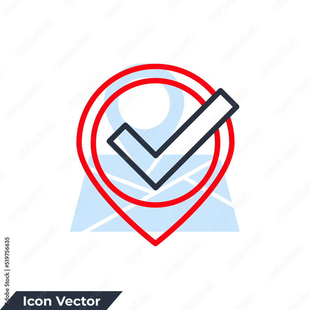 check point icon logo vector illustration. Location icon and approved ...