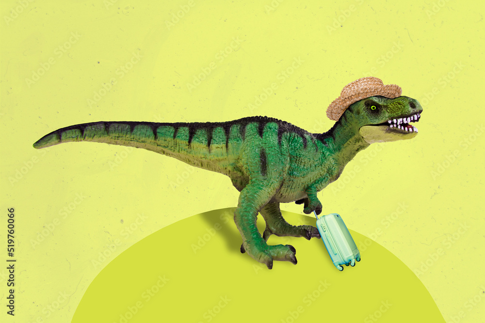 Shop banner collage of prehistoric dino wait check in verification fly ...