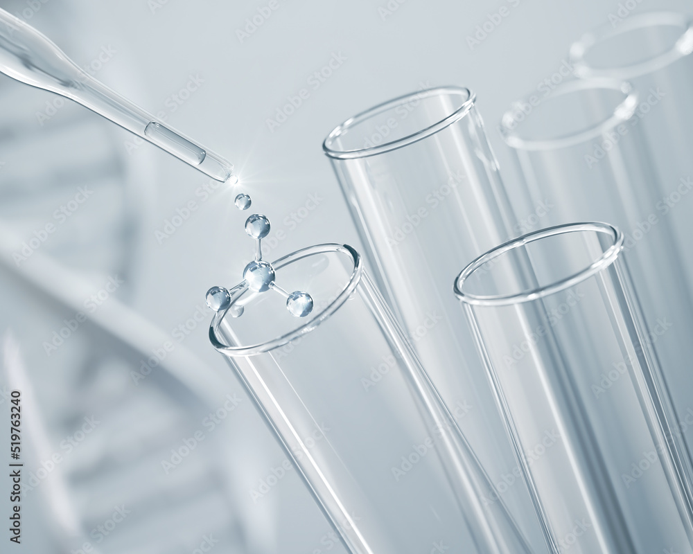 Cosmetic pipette with liquid molecule,Genetic research and science ...