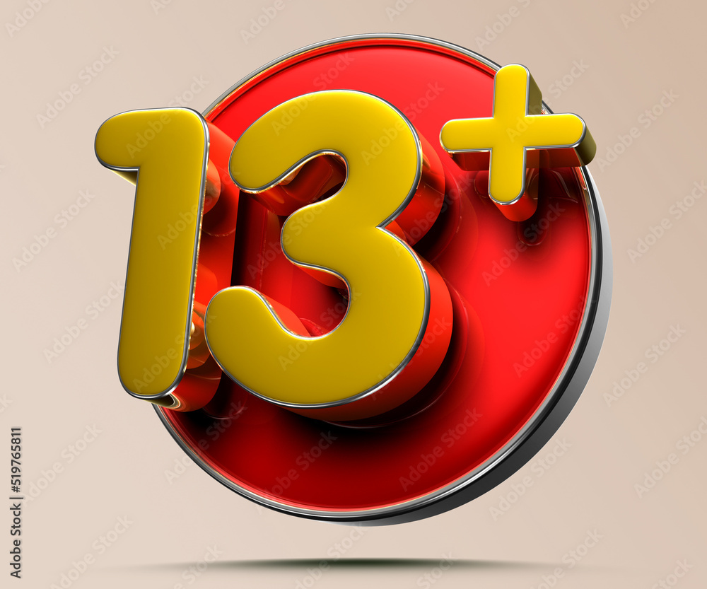 Ilustrace „13 plus 3D illustration on light cream background have work ...