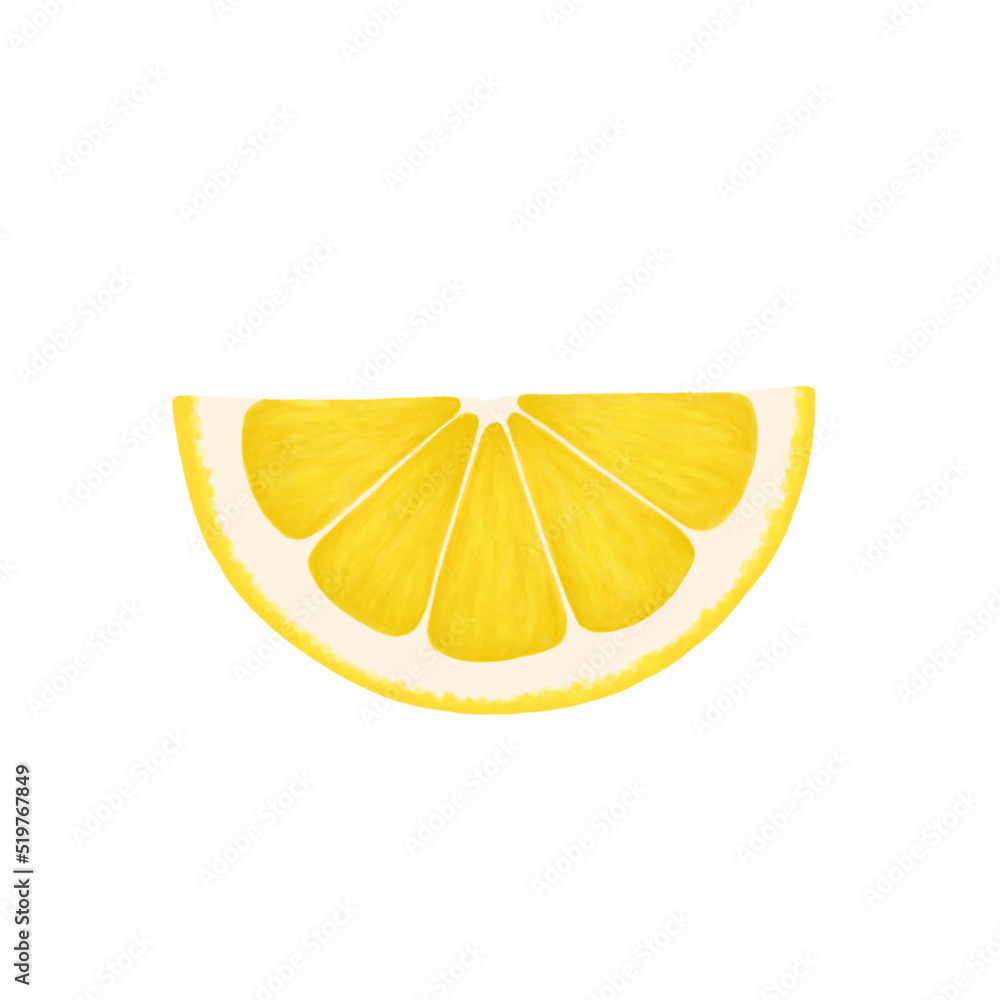 Lemon slice. Realistic illustration isolated on white background. Lemon ...