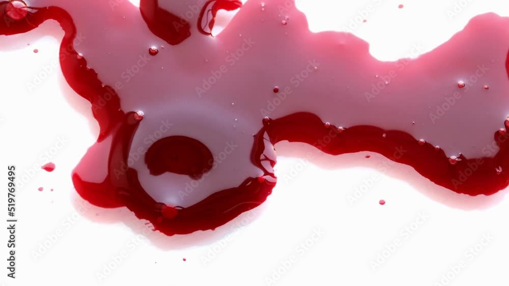 dripping blood into a bloody thick puddle on a white background Stock ...
