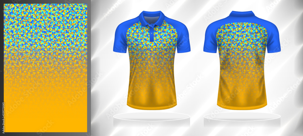 Vector sport pattern design template for Polo T-shirt front and back ...