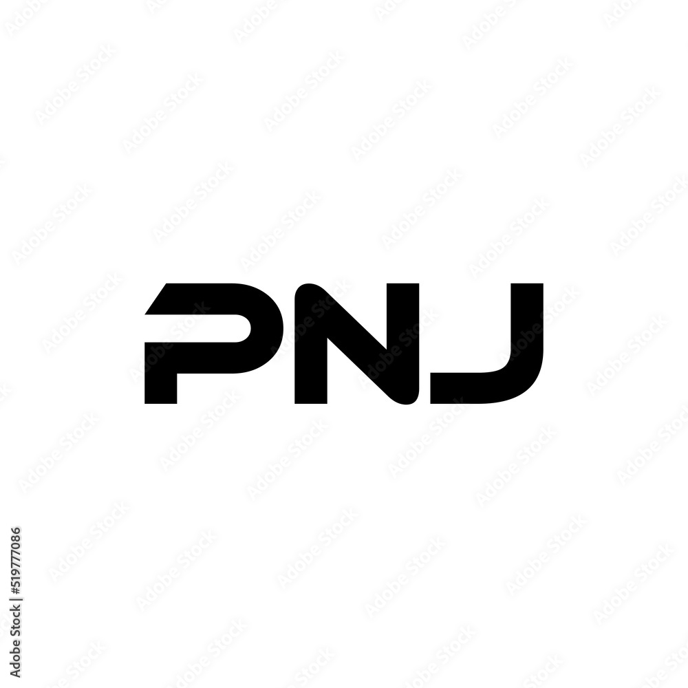 PNJ letter logo design with white background in illustrator, vector ...